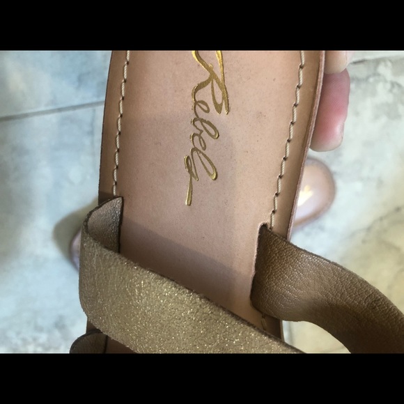 rebels | Shoes | Rebel Animal Printmetallic Slide Sandals | Poshmark